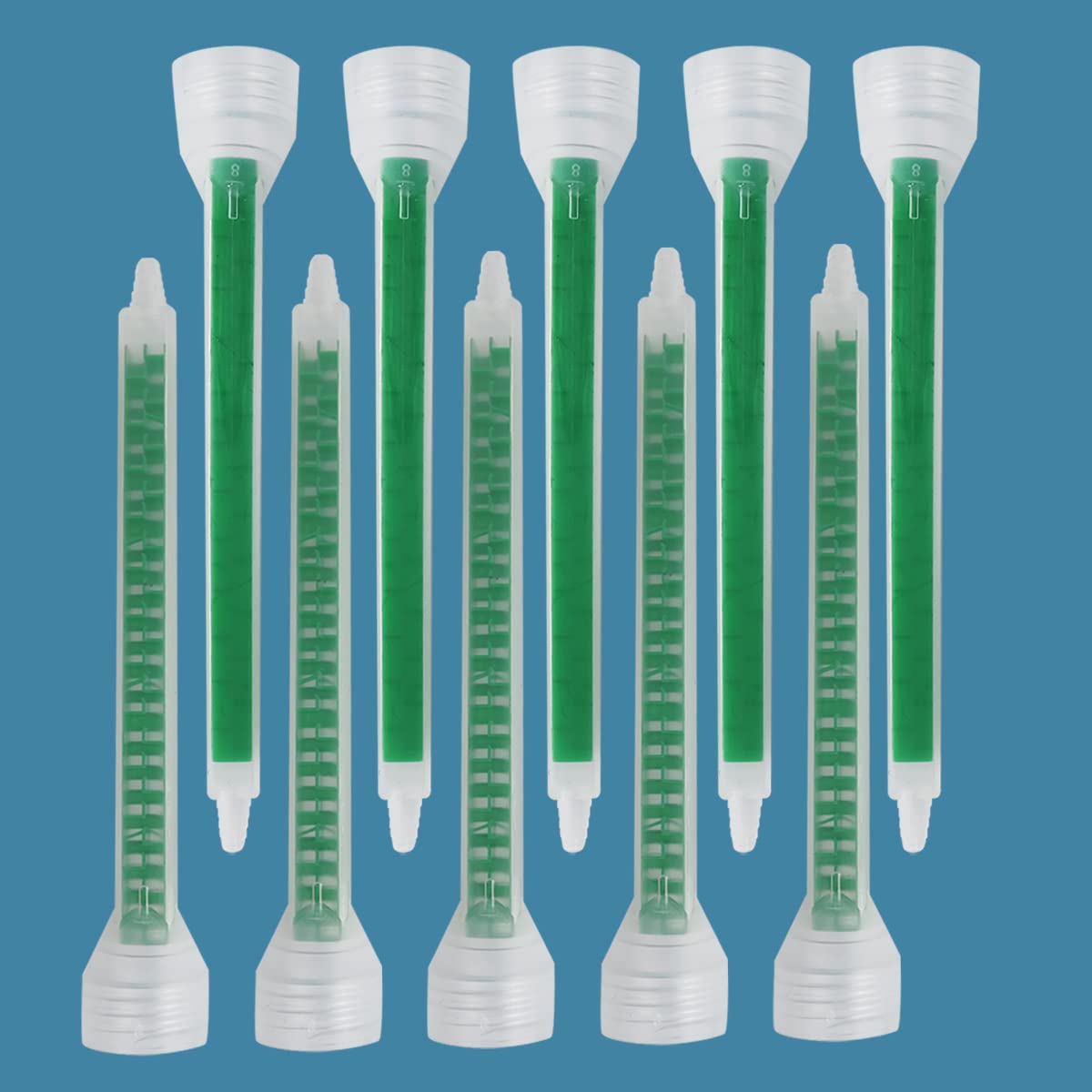 Epoxy Mixing Nozzle Static Mixing Nozzle Adhesive Cartridges Tip Mixer Nozzles (1:1/1:2ratio) 24 Element,10Pieces