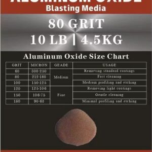 Aluminum Oxide - 10 LBS - Medium to Fine Sand Blasting Abrasive Media for Blasting Cabinet or Blasting Guns. #80 GRIT