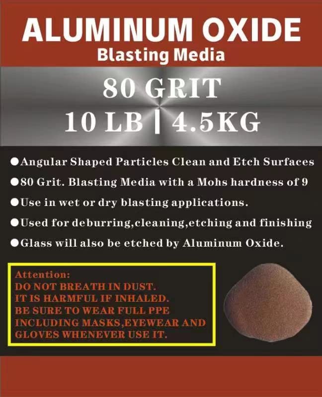 Aluminum Oxide - 10 LBS - Medium to Fine Sand Blasting Abrasive Media for Blasting Cabinet or Blasting Guns. #80 GRIT