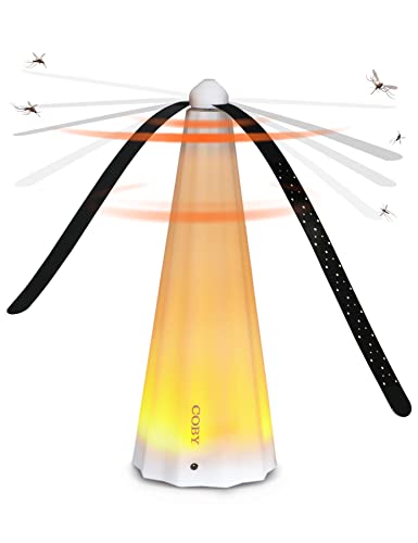 COBY Fly Repellent Fan, Outdoor & Indoor Fly Fan, Eco-Friendly Portable Fly Catcher with Soft-Touch Blades