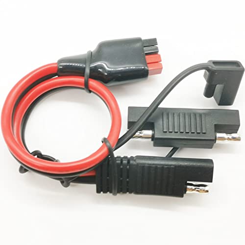 OUQYLG 10AWG 45A Connector to SAE Connector Cable Solar Power Adapter Connector SAE Battery Extension Cable Solar Panel Cable Kits - 0.3m/0.98ft with 1 SAE Polarity Reverse Connector