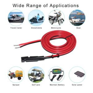 QIUCABLE SAE Extension Cable - 12Ft 16AWG SAE Quick Disconnect Connectors SAE 2 Pin Bullet Quick Release Wire Harness, SAE Battery Charging Cable for Solar Panel Car Truck Motorcycle