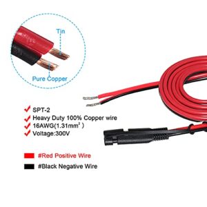 QIUCABLE SAE Extension Cable - 12Ft 16AWG SAE Quick Disconnect Connectors SAE 2 Pin Bullet Quick Release Wire Harness, SAE Battery Charging Cable for Solar Panel Car Truck Motorcycle