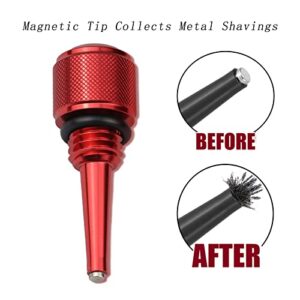 Gift2u 55201 Magnetic Oil Dipstick, Aluminum Generator Magnetic Oil Dipstick, Red Generator Dip Stick with O-Ring Fit for Most Inverter Generator