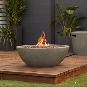 Afuera Living Contemporary Propane Fire Bowl in Glacier Gray