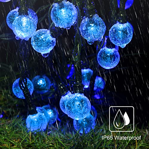 Lotenten Solar String Lights Outdoor 80 Led 46ft Globe Lights,8 Modes Waterproof Solar Powered Decorative String Lights for Patio Garden Yard Party Wedding Festival( Blue)