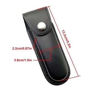 DONGKER Pocket Knife Sheath, Folding Knife Case Leather Knife Holster with Snap Closure Belt Loop for 5" Folding Pocket Knife(Without Knife)