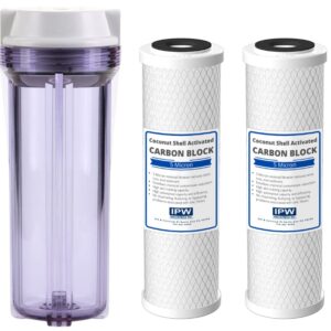 Compatible to Water Pur Company CCI-10CLW Filter Canister with 1/4” NPT ports and (2) CCI-10-Ca Water Filters by IPW Industries Inc.