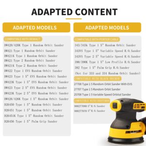 Replacement Sander Pad for Dewalt, 5" 8-Hole Hook and Loop Orbital Sanding Replacement Pads for DeWalt DW420 DW421 DW422 DW423 DW426 D2645#151281-08/DW4388 (2-Pack)