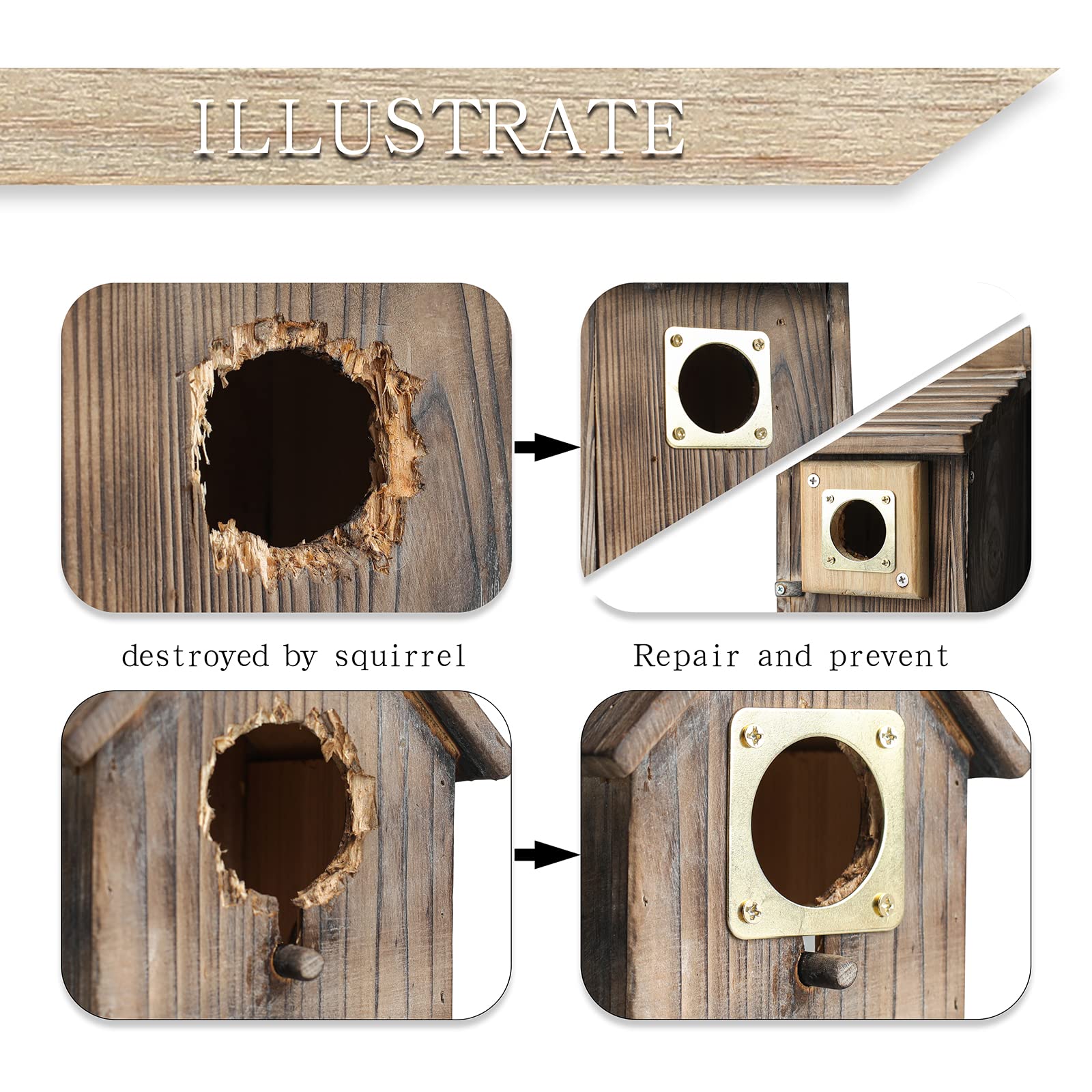 Bluebird House Predator Guard,Metal Birdhouse Guard,Bird House Hole Protector Guard for Eastern Bluebird Box 1 1/2 Inch Opening