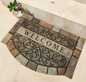 welcome door mats 24"x36" heavy duty front door mat outdoor large doormats with non-slip rubber backing outdoor welcome mats for front door entryway,garage,patio,high traffic area