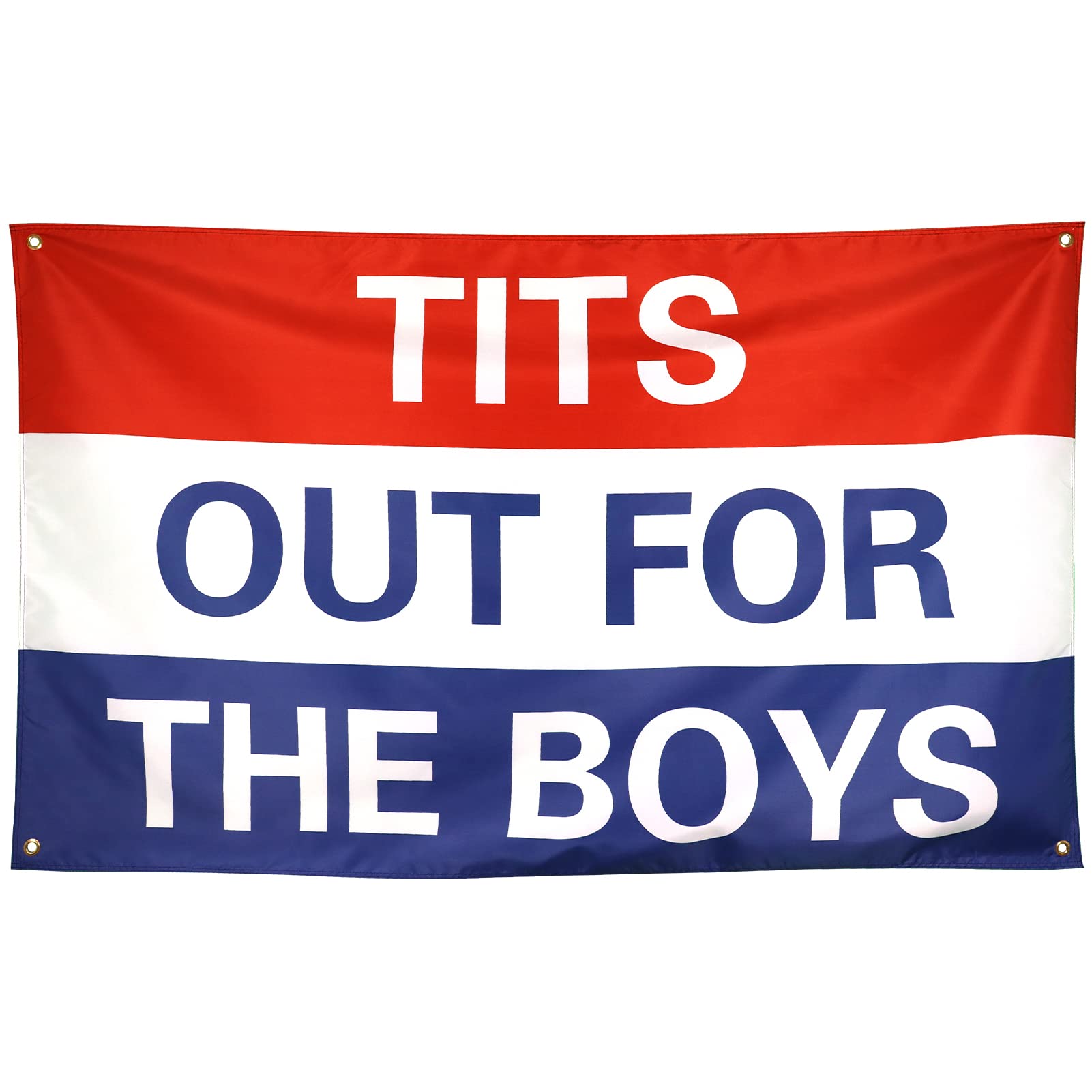 ZKflager Tits Tots Out for the Boys Flag Funny Meme Flags Banner 3x5 Ft Cool Flags for College Dorm Room Guys Man Cave Frat Bedroom