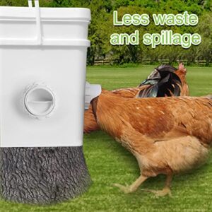 DIY Chicken Feeder No Waste 4 Ports-1 Hole Saw, Rain Proof Poultry Feeder Gravity Feed Kit for Buckets Barrels Bins and Troughs……