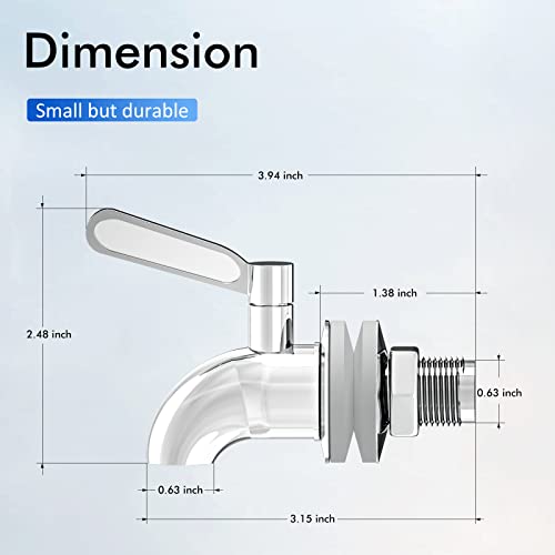 Purewell 304 Stainless Steel Spigot, Replacement Spigot for Purewell Gravity Water Filter System, Compatible with Other Water Filter Systems and Beverage Dispenser