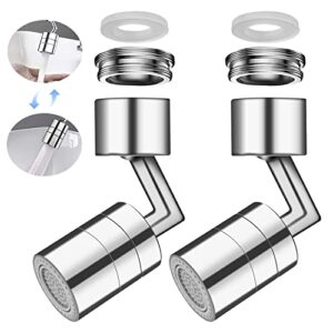 fatee 2 packs 720 degree swivel sink faucet aerator, kitchen sink aerators, faucet attachment with 2 water outlet mode, universal rotating faucet for kitchen/bathroom face, eye, wash and gargle