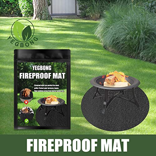 EJPTOYS Yegbong-Outdoor Heat Resistant Fiberglass Fire Pit Mat, Under Grill Fire Pit Mat, BBQ Mat Fire Pit Mat, Fire Mat Deck Protection, Suitable for Outdoor Deck, Grass, Patio, Ground... (40in)