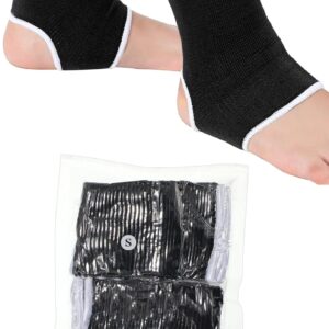 Haysandy 4 Pieces/ 2 Pair Kids Ankle Support Compression Kid Ankle Brace Elastic Kids Compression Socks Knitted Ankle Support Brace Ankle Sleeve for Jogging Running Fitness (Black, 5-10 Years)