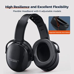 Ear Protection for Shooting, Noise Cancelling Headphones for Autism, Adjustable Noise Cancelling Ear Muffs for Adults, Earmuffs Hearing Protection for Shooting Range, Effective Shooting Ear Protection