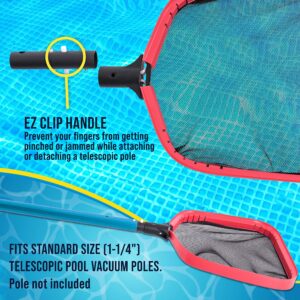 U.S. Pool Supply Professional Heavy Duty Large 14" Swimming Pool Leaf Skimmer Net - Strong Aluminum Frame for Faster Cleaning & Easier Debris Pickup and Removal - Clean Pools, Spas, Ponds