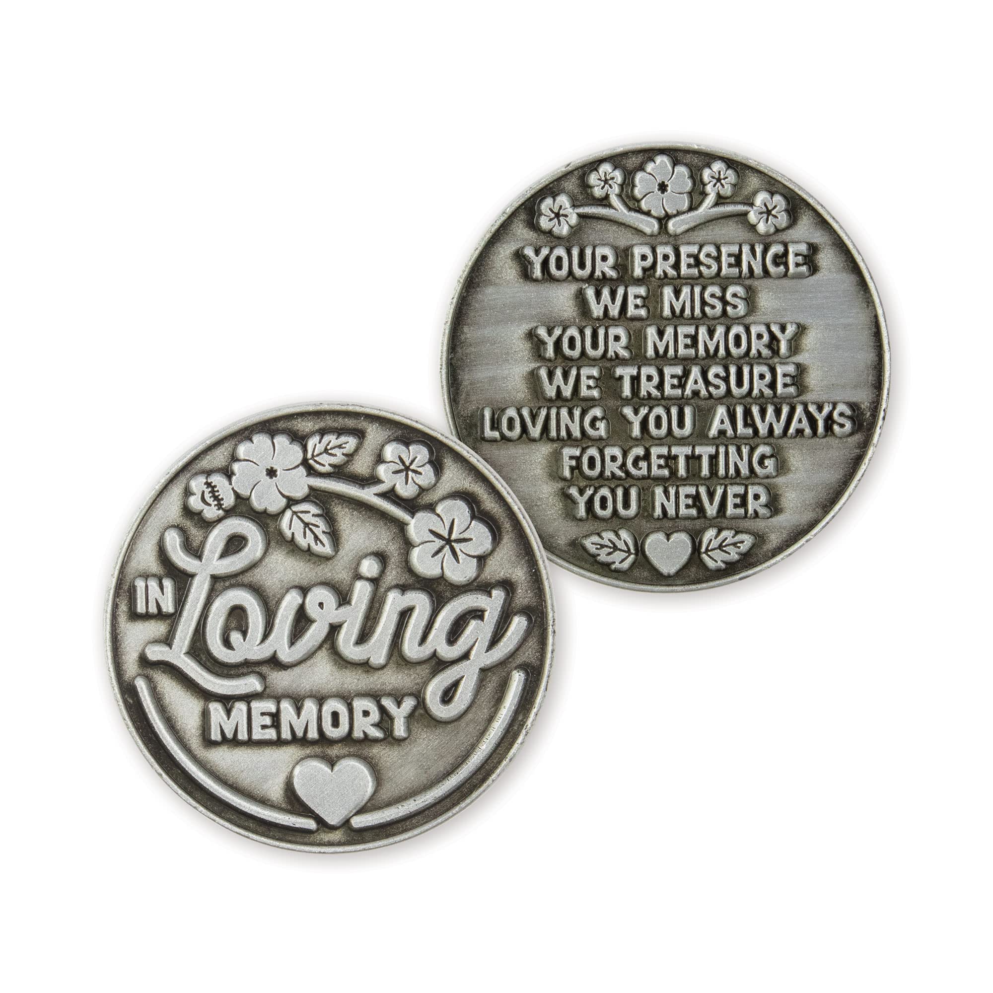 in Loving Memory Memorial Gift, Bereavement Love Expression Coin, Pocket Sympathy Worry Stone Coin for Grieving & Remembrance, EDC Reminder Coin, Never Forgotten Token of Encouragement