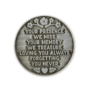 in Loving Memory Memorial Gift, Bereavement Love Expression Coin, Pocket Sympathy Worry Stone Coin for Grieving & Remembrance, EDC Reminder Coin, Never Forgotten Token of Encouragement