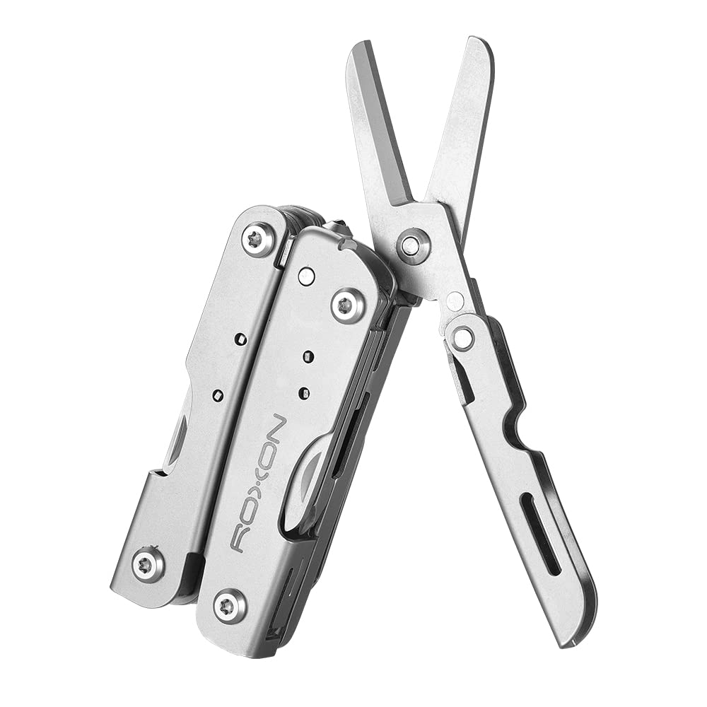 ROXON M2 14 in 1 Mini Multitool Small Lightweight with Folding Scissors Mini Storm With 9pc Bits Set + Holder Multi Tool