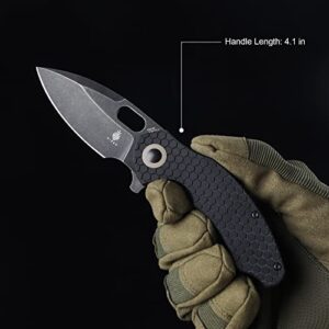 Kizer Roach Mini Black Pocket Knife, 3 Inch 154CM Steel Folding Knife with Clip, G10 Handle EDC Knife, V3477C2