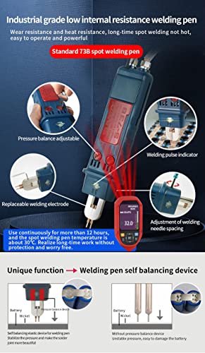 ZCM-JSD 801D 18650 Battery Welding Machine,Hand Held Spot Welder w/Two Modes,Soldering Station Portable fo rRepair Shop,Factory, Laboratory