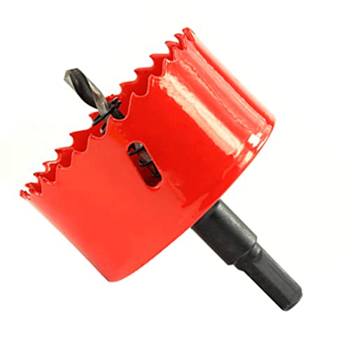 2-3/4 inch Hole Saw with Arbor Mandrel,HSS Bi-Metal & Heavy Duty Steel Design, for Metal,Stainless Steel,Cornhole Boards,Drywall,Plastic,Brass,Aluminum,Iron and Wood(70mm)