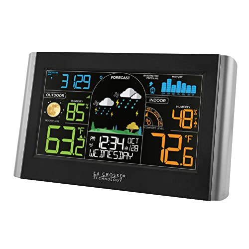 La Crosse Technology S77925-INT Wireless Color Weather Station, Black