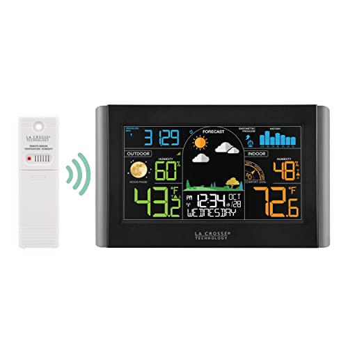 La Crosse Technology S77925-INT Wireless Color Weather Station, Black