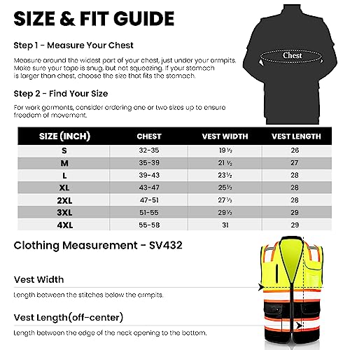 ArcRidge Reflective Safety Vest for Men and Women - Class 2 High Visibility Construction Vest - Dual Tone Reflective Strips