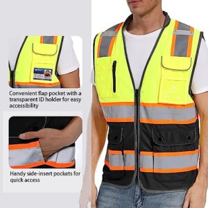 ArcRidge Reflective Safety Vest for Men and Women - Class 2 High Visibility Construction Vest - Dual Tone Reflective Strips