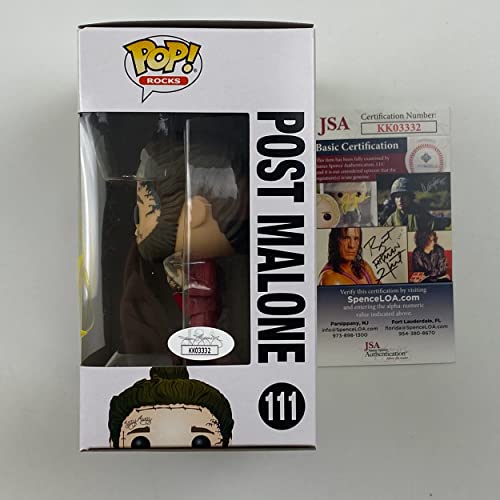 Autographed/Signed Post Malone Funko Pop Rocks #111 Music Figurine Toy JSA COA