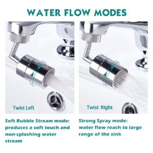 Faucet Sprayer Attachment,Universal Swivel Sink Aerator for Kitchen/Bathroom Faucet 2 Water Flow Modes(Full Range of Motion)