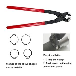 Ear Clamp Pliers, Pincer Crimper Tool, Single Ear Hose Clamps Pliers for Auto ATV UTV, Nail Puller for Securing Pipe Hoses, Front Jaw