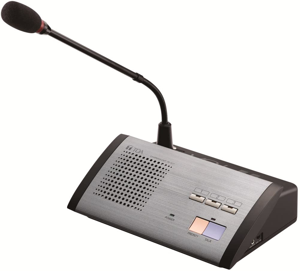 TOA TS-911 Wired Chairperson Station with Voting; Equipped with Removable Microphone, Loudspeaker and Priority Switch; 1 Recording Output; Easy Hook-up; 3 Voting Keys