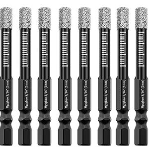 Mgtgbao 10pc 3/16” Dry Diamond Drill Bits Set，10PCS 5mm Hex Shank Core Drill Bit Brazed with Cooling Wax for Porcelain Tile Ceramic Concrete Granite Marble Hard Materials (not for Wood).