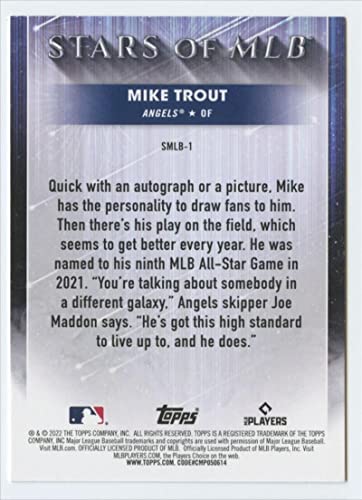 2022 TOPPS STARS OF MLB #SMLB-1 MIKE TROUT LOS ANGELES ANGELS BASEBALL MLB