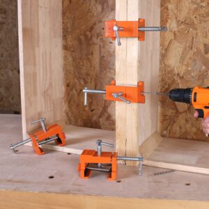 PONY 4-Pack Cabinet Clamps, 8510 Cabinet Claw, Face Frame Clamps for Installing Cabinets, 440 lbs Load Limited Orange