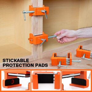 PONY 4-Pack Cabinet Clamps, 8510 Cabinet Claw, Face Frame Clamps for Installing Cabinets, 440 lbs Load Limited Orange