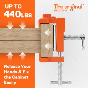 PONY 4-Pack Cabinet Clamps, 8510 Cabinet Claw, Face Frame Clamps for Installing Cabinets, 440 lbs Load Limited Orange