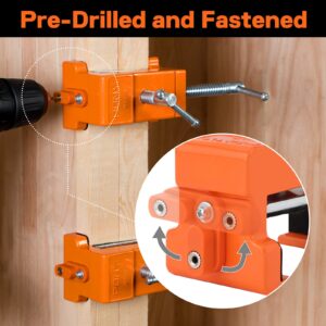 PONY 4-Pack Cabinet Clamps, 8510 Cabinet Claw, Face Frame Clamps for Installing Cabinets, 440 lbs Load Limited Orange