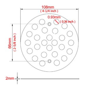 SISEHO Brushed Gold Shower Drain Cover 4 1/4 Inch Round Screw in，Replacement Cover Grill Filter，SUS304 Stainless Steel Brass Surface