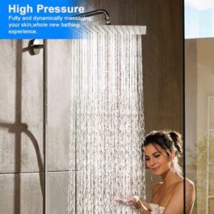 TOOGOU Modern Rain Shower Head, 12 inch, High Pressure, Stainless Steel, Self-Cleaning Nozzle, Easy Install, 1 Setting, Polished Finish