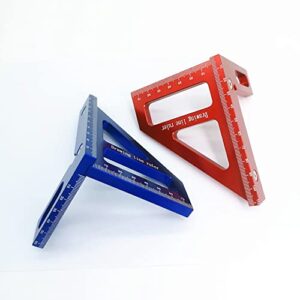 Singring 45 Degree Square Triangle Ruler Scriber 3D Multi Angle Measuring Ruler Mitre Angle Ruler Measuring Template Tool (Red)