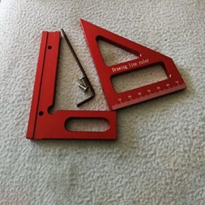 Singring 45 Degree Square Triangle Ruler Scriber 3D Multi Angle Measuring Ruler Mitre Angle Ruler Measuring Template Tool (Red)