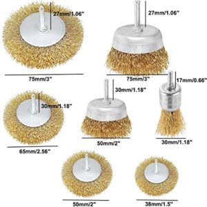 Wire Brush Wheel Cup Brush Set 10 Piece Wire Wheel for Drill 1/4 Inch Shank Arbor 0.012" Coarse Carbon Crimped Wire Brush for Cleaning, Stripping and Abrasive