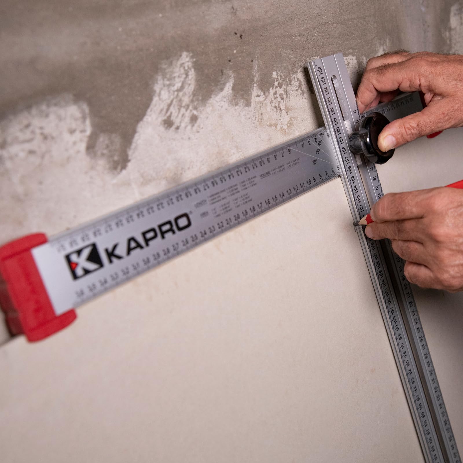 Kapro - 317 Adjustable Drywall T-Square Tool + 257 Pencil Bundle - 48 Inch - for Layout and Marking - Features Sliding Head and Dual Directional Printed Scale - Aluminum