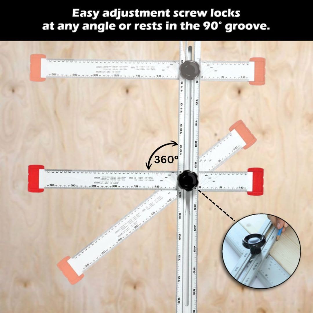 Kapro - 317 Adjustable Drywall T-Square Tool + 257 Pencil Bundle - 48 Inch - for Layout and Marking - Features Sliding Head and Dual Directional Printed Scale - Aluminum